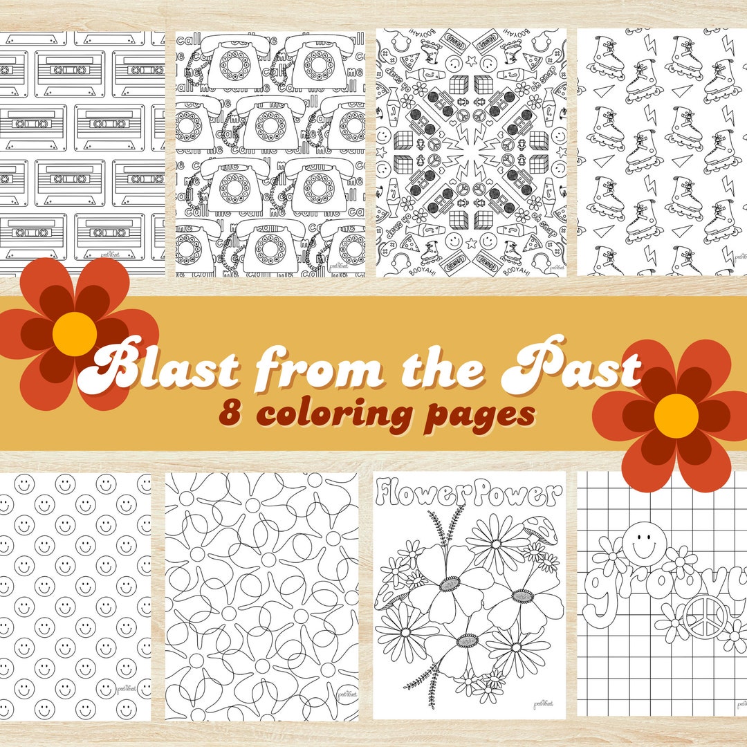 Blast From the Past Coloring Pages Printable Coloring Pages - Etsy