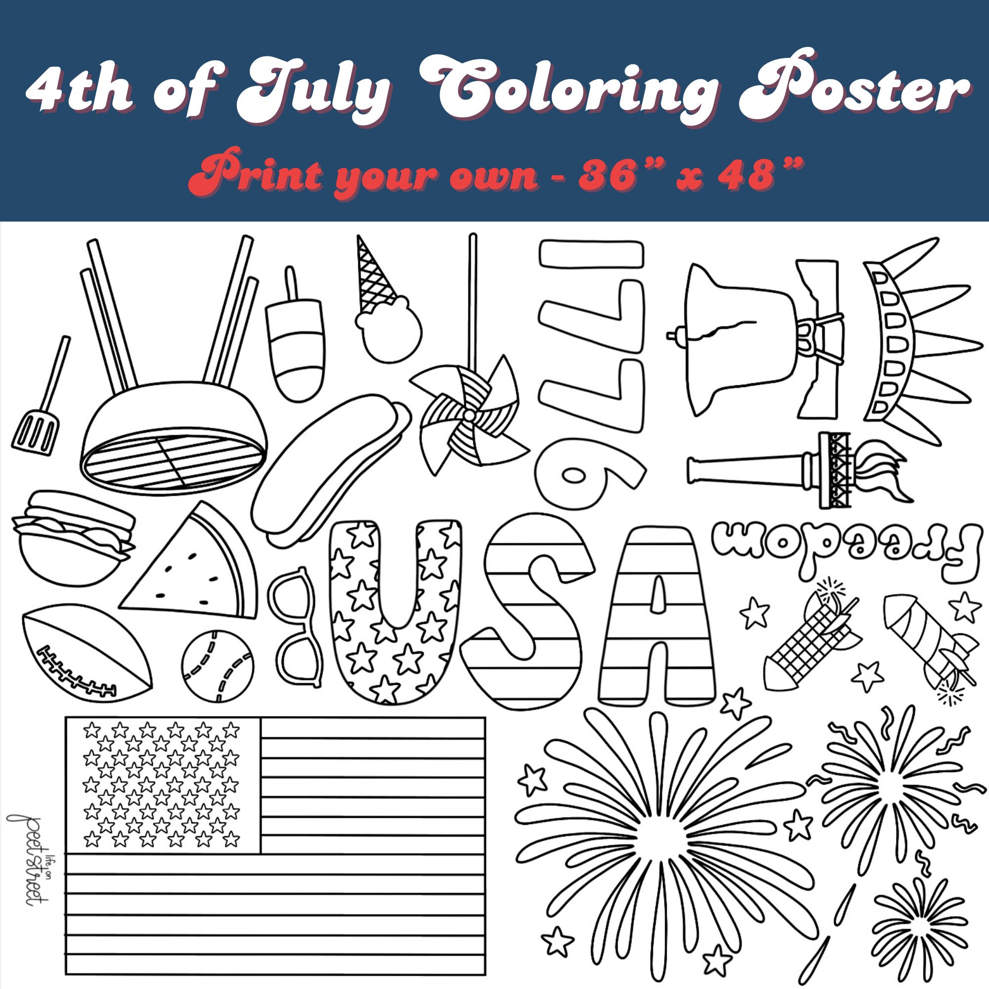 Joyeux 4 Juillet Pages à Colorier