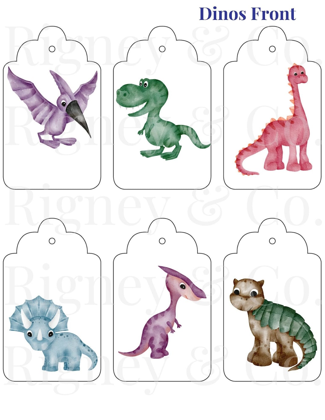 Dinosaur PRINTABLE Gift Tag Digital Download Dinos Cute - Etsy