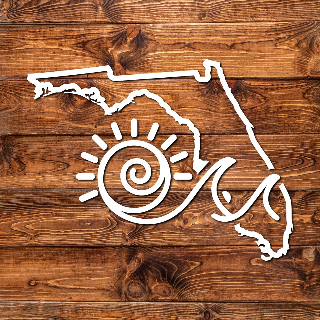 Florida Decal Florida Sticker Ocean Decal Sun Decal Wave - Etsy
