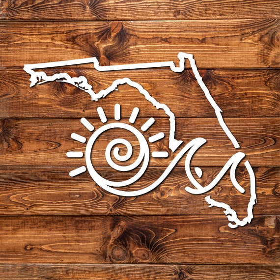 Florida Decal Florida Sticker Ocean Decal Sun Decal Wave - Etsy