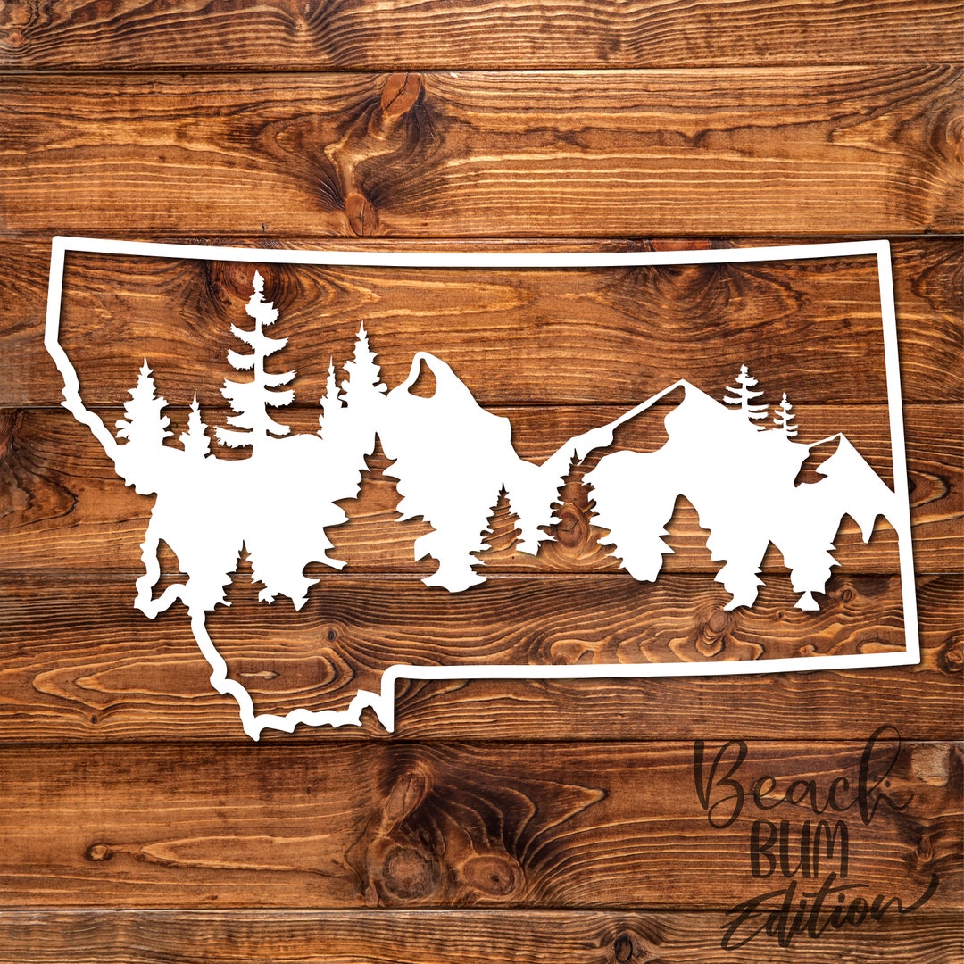 Montana Vinyl Decal Mountain Decal Laptop Stickers MT - Etsy