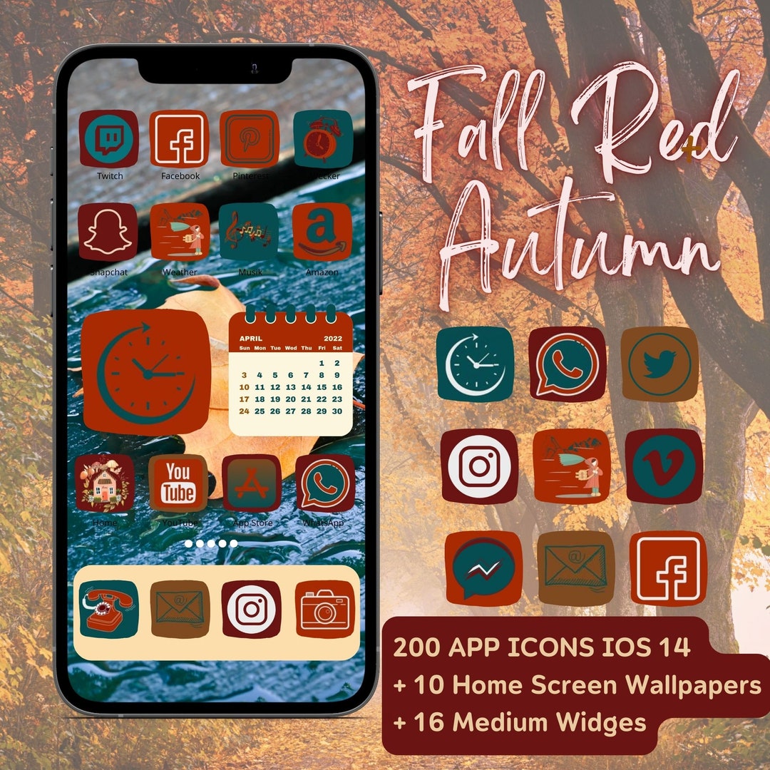 App Icons Ios | Autumn & Fall iPhone App Icons | Ios 14 Case Aesthetic ...
