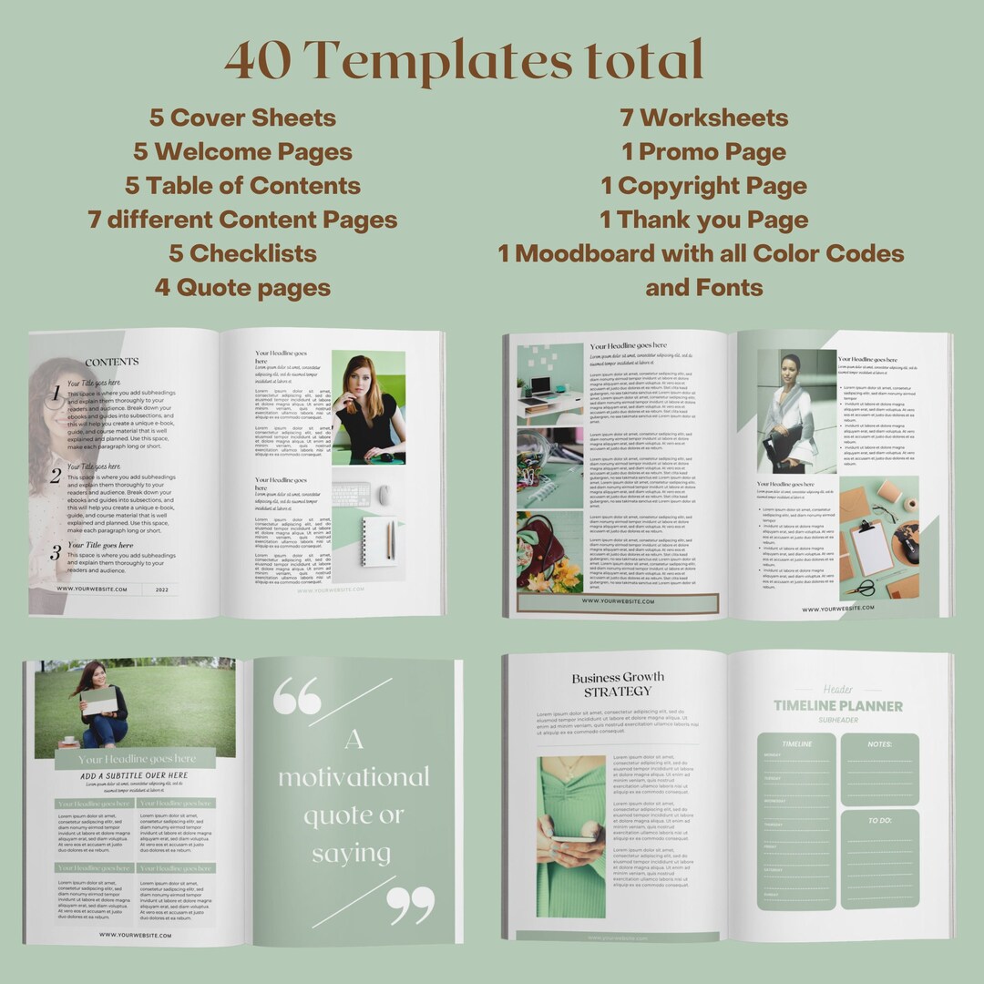 Ebook Template Canva INSTANT DOWNLOAD Canva E-book Template, Workbook ...