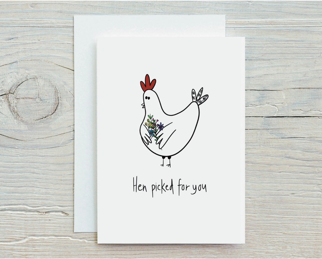 Hen Picked for You, Chicken Card, Get Well Soon, Just Because Card ...
