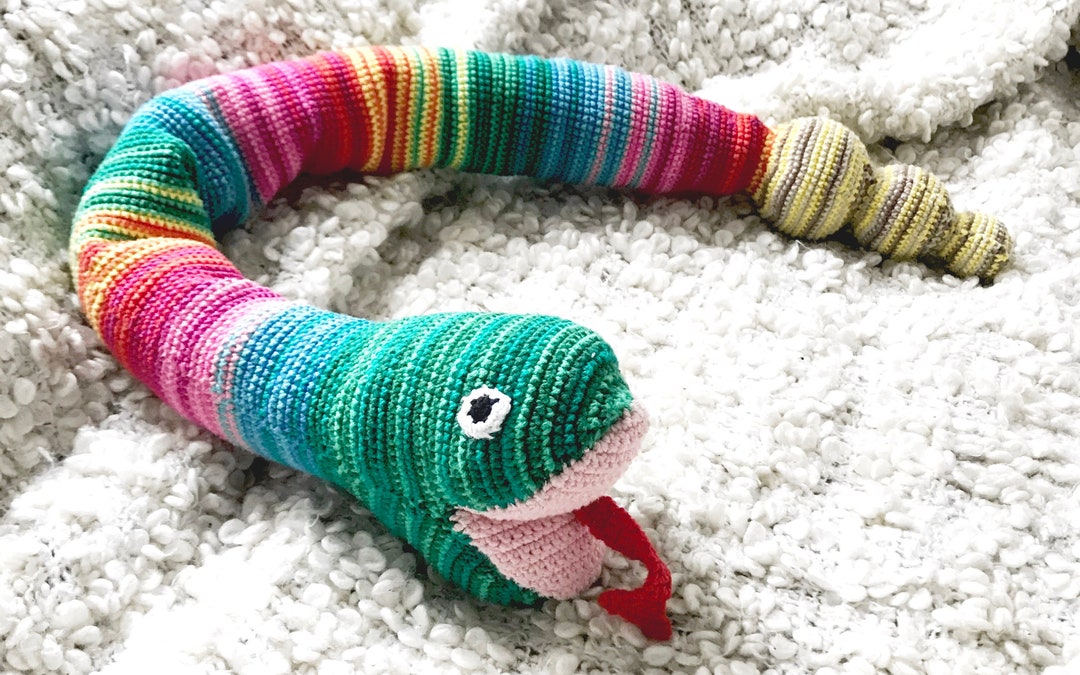 Rainbow Rattle Snake Crochet PDF PATTERN - Etsy