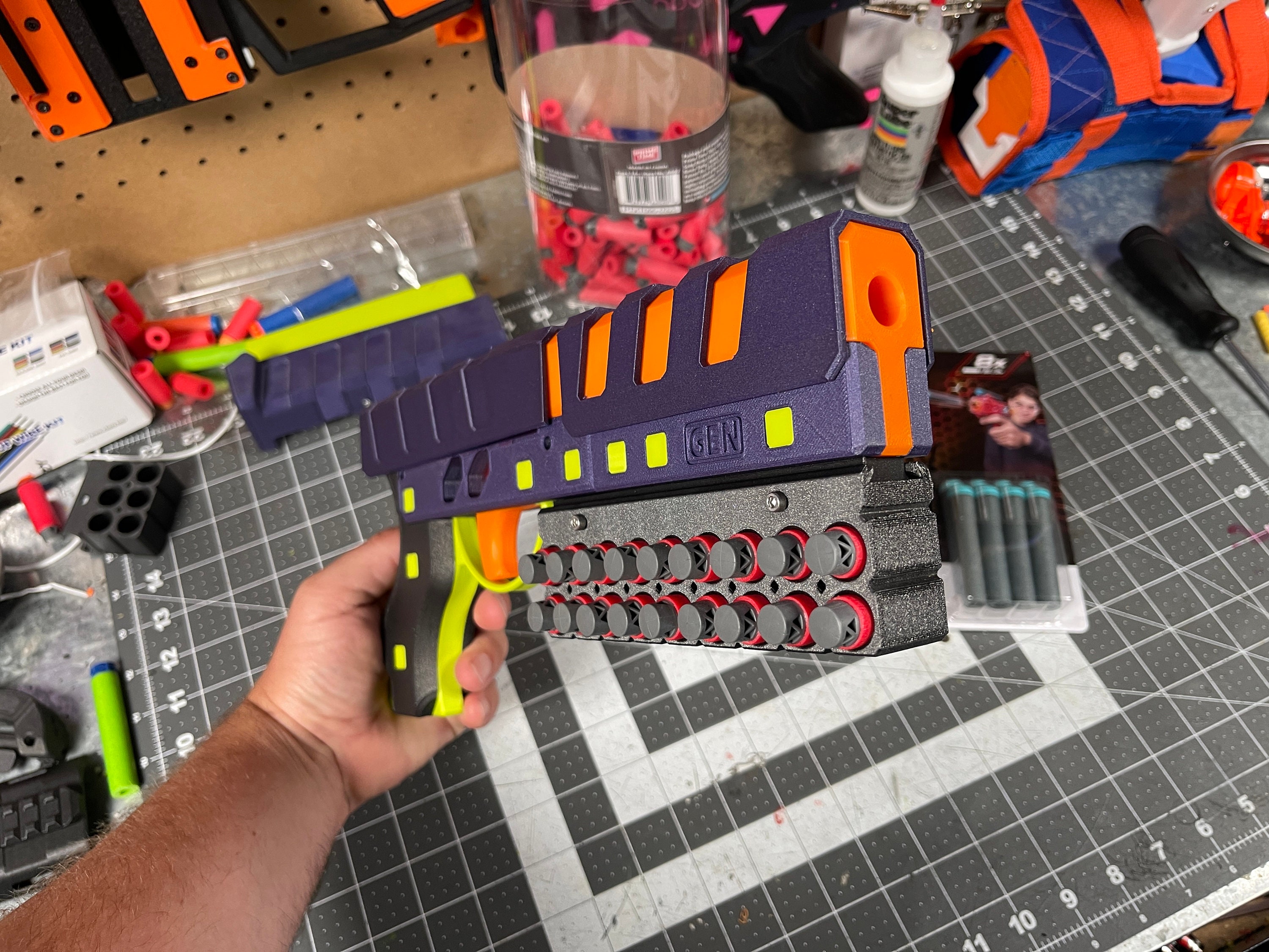 X-shot Reshell 9 In-line Slide Prime Blaster by Domochevsky of Gencomegawerks licensed - Etsy