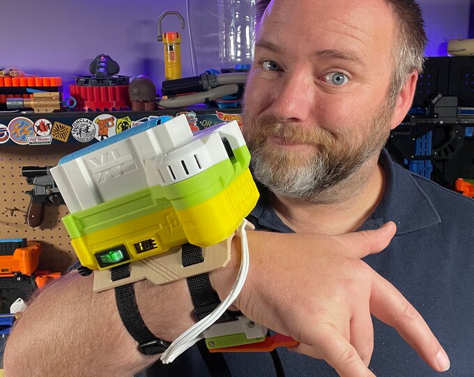 Gauntlet XL lemon Lime Theme A Nerf Mega XL Dart Launching Blaster ...