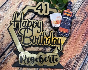 Whiskey Birthday Cake Topper - Etsy