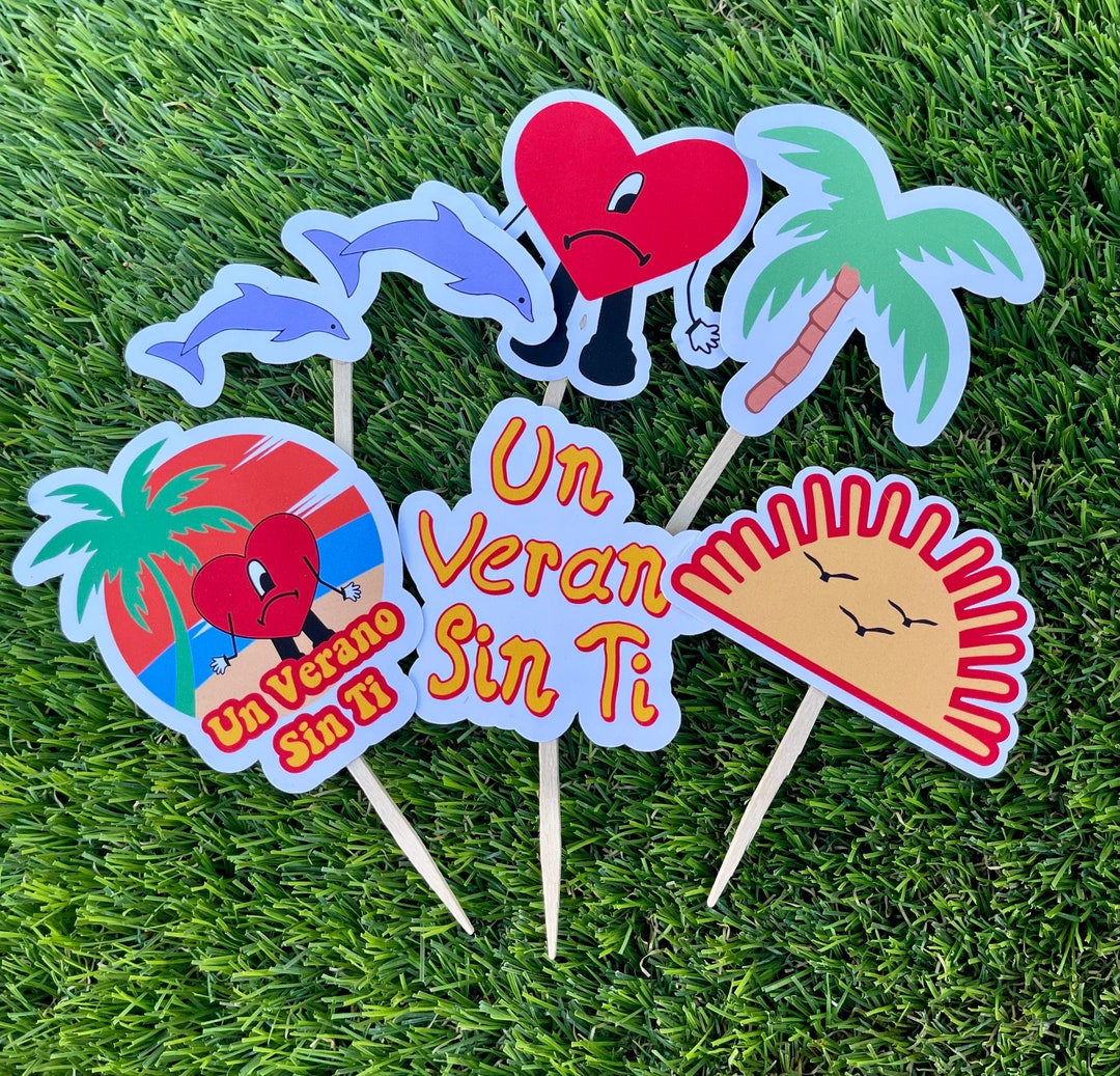 Un Verano Sin Ti 12 Cupcake Toppers Bad Bunny - Etsy Canada
