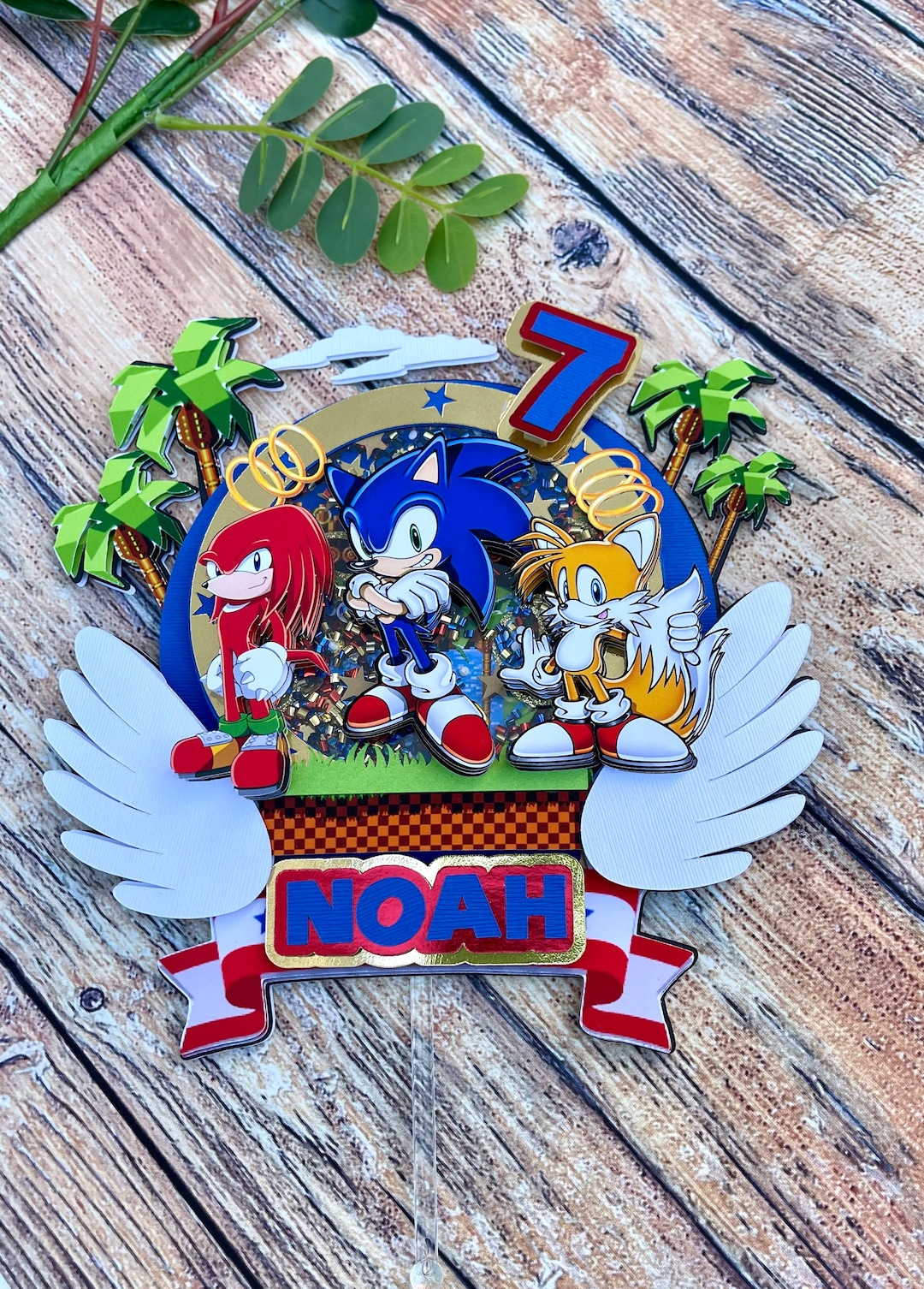 Inspired Sonic the Hedgehog Cake Topper Shaker| Personalized Cake ...