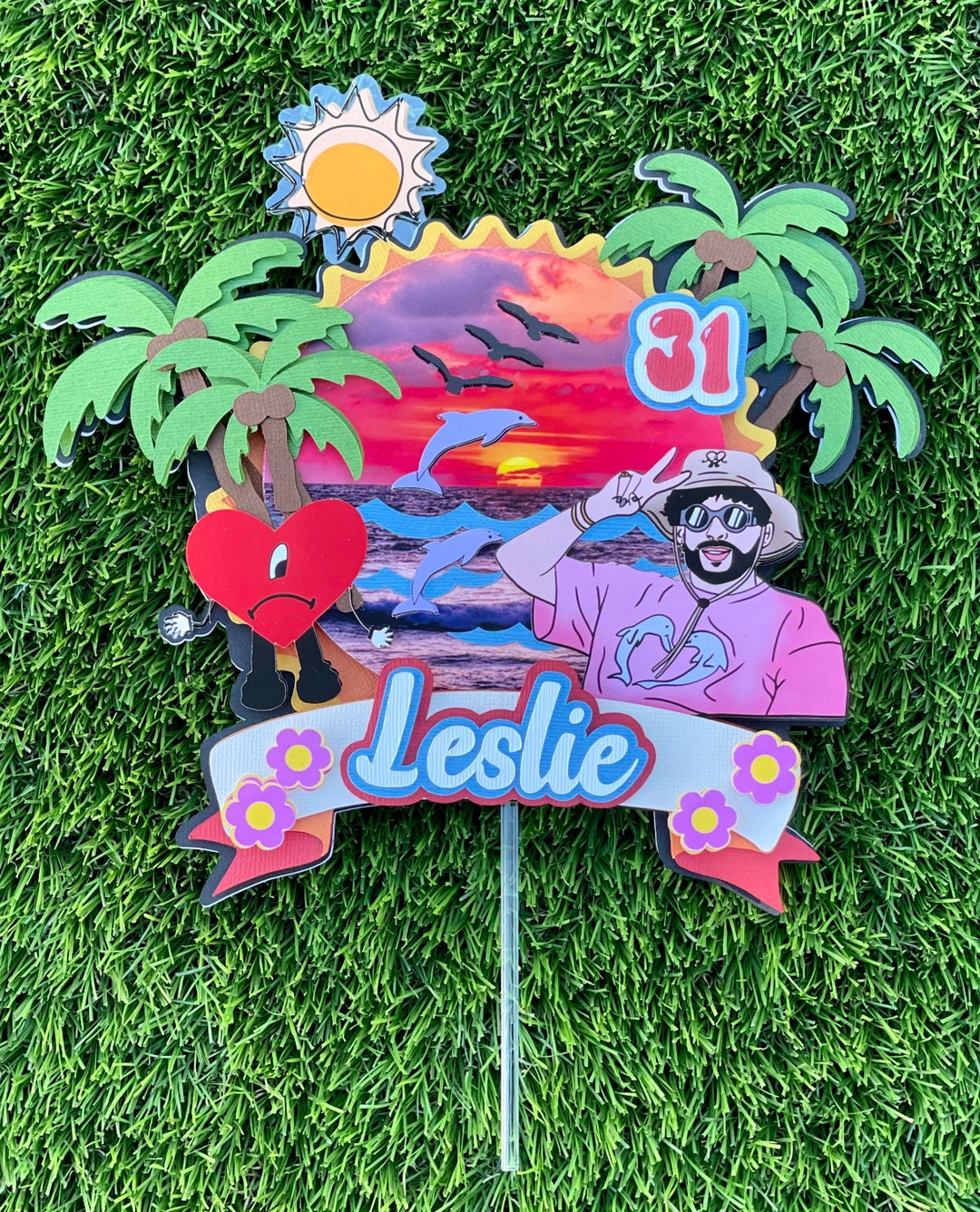 Bad Bunny Inspired Cake Topper Un Verano Sin Ti - Etsy