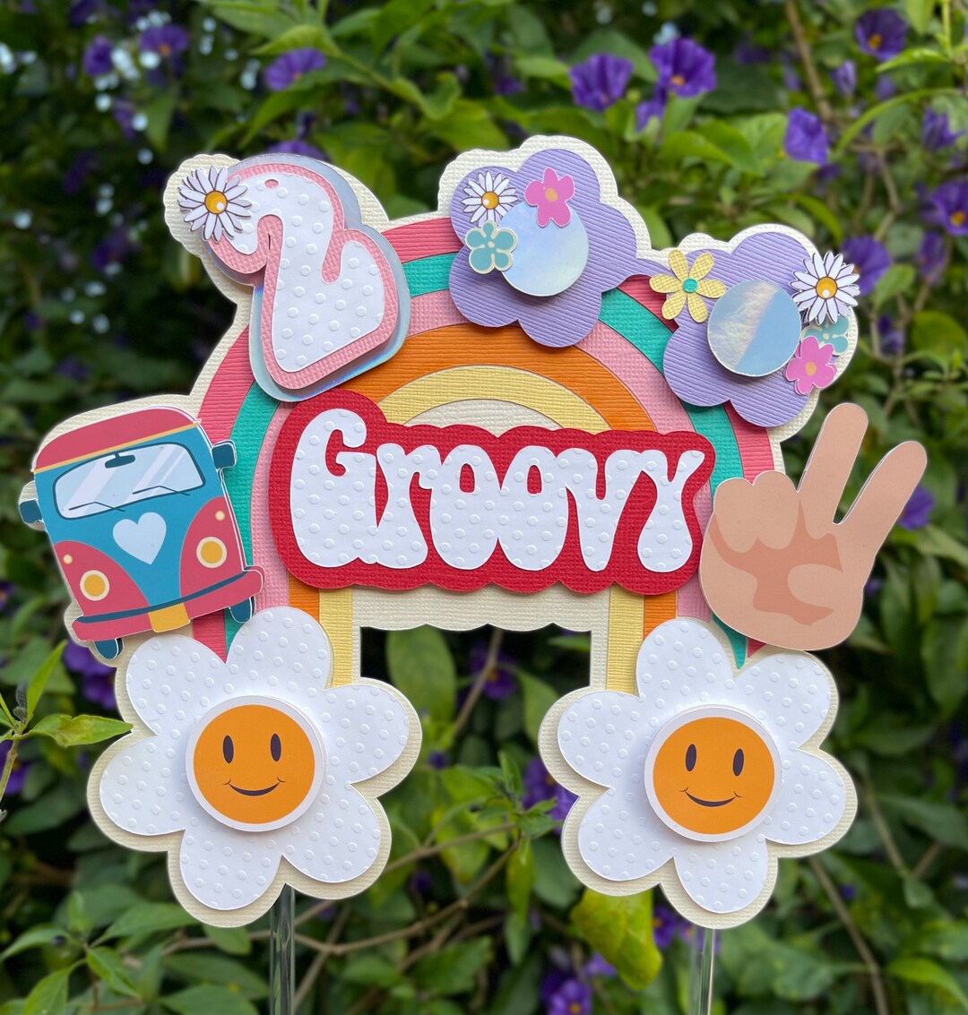 Two Groovy Hippie Cake Topper. Birthday Cake Topper Girl - Etsy
