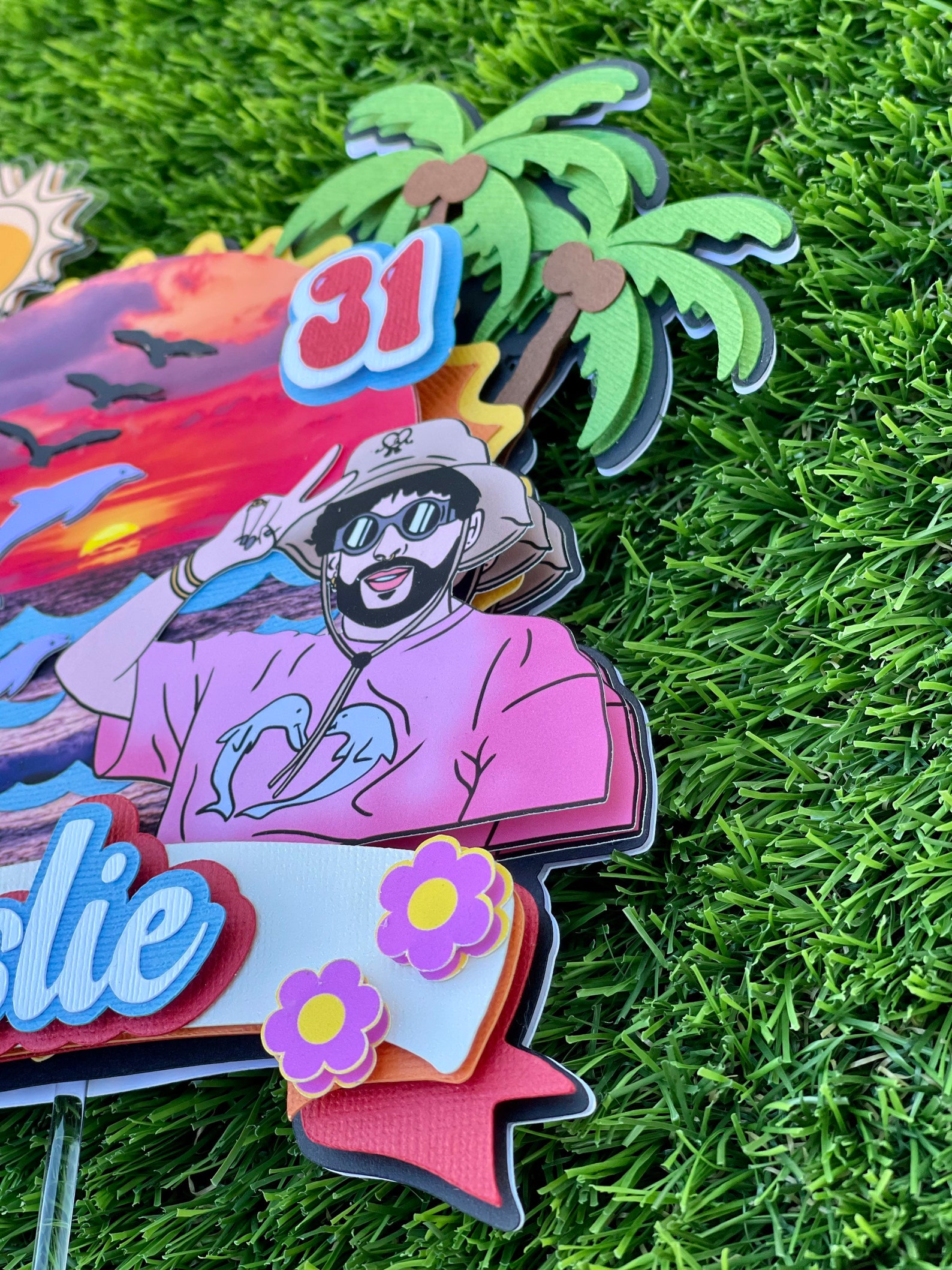 Bad Bunny Inspired Cake Topper Un Verano Sin Ti - Etsy