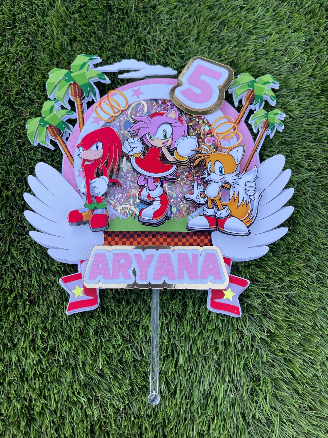 Amy Rose Sonic Inspired Cake Topper Shaker - Etsy