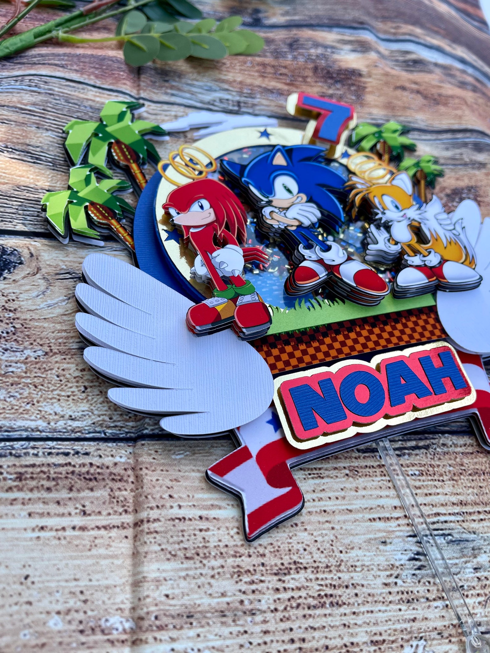 Inspired Sonic the Hedgehog Cake Topper Shaker Personalized - Etsy