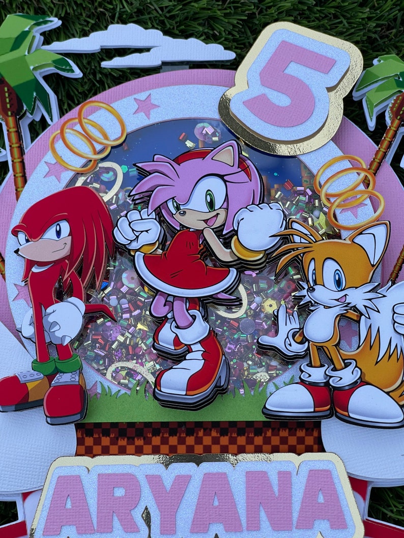 Amy Rose Sonic Inspired Cake Topper Shaker - Etsy