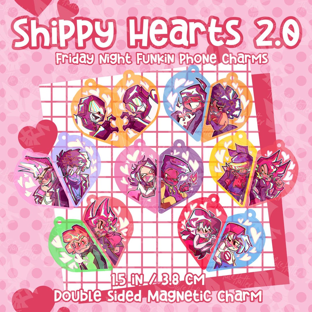 LEFTOVERS Shippy Hearts WAVE 2 - Friday Night Funkin Phone Charms - Etsy