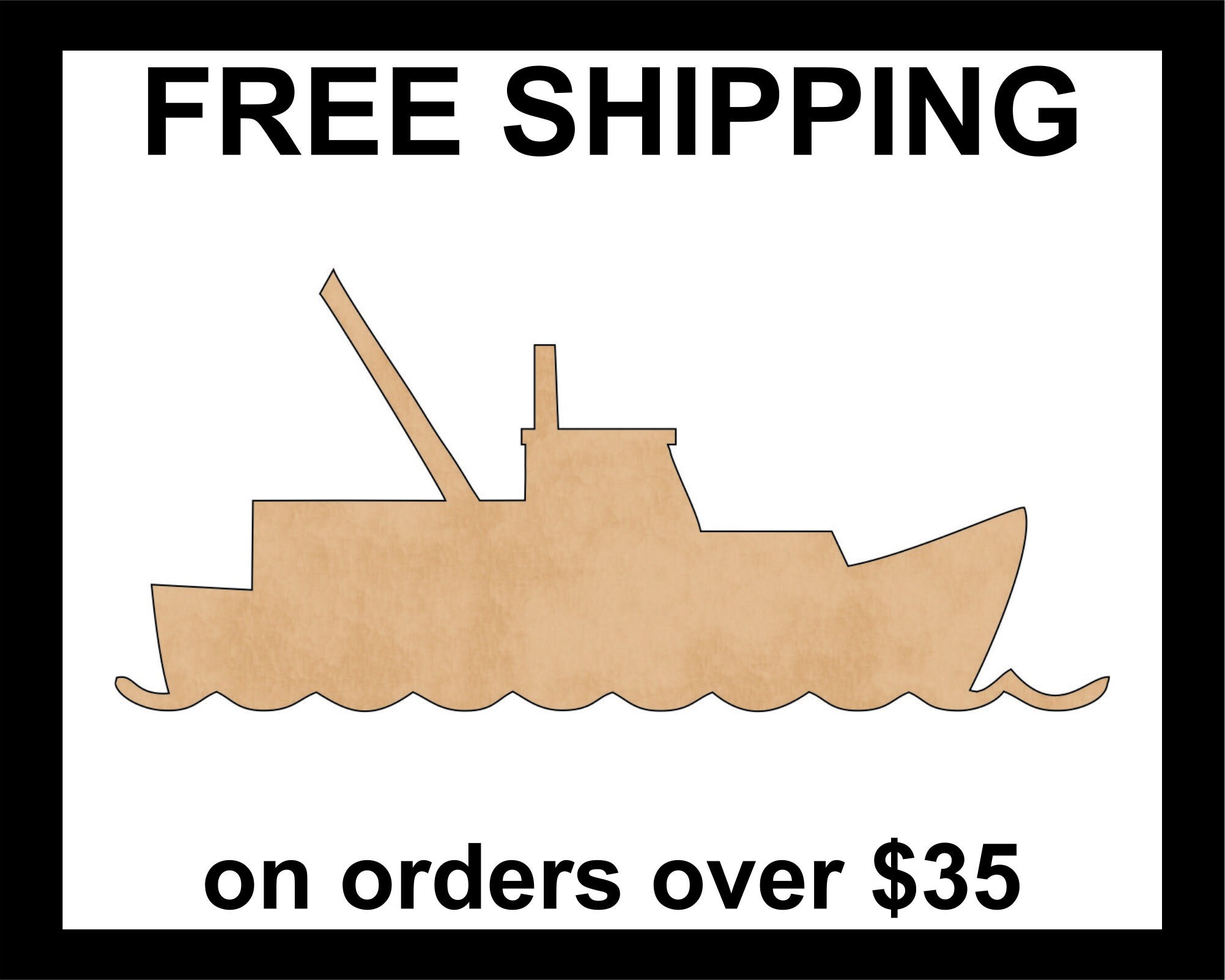 Laser Cut Unfinished Wood MDF Craft Shape BOT47 Ship Collage Blanks ...