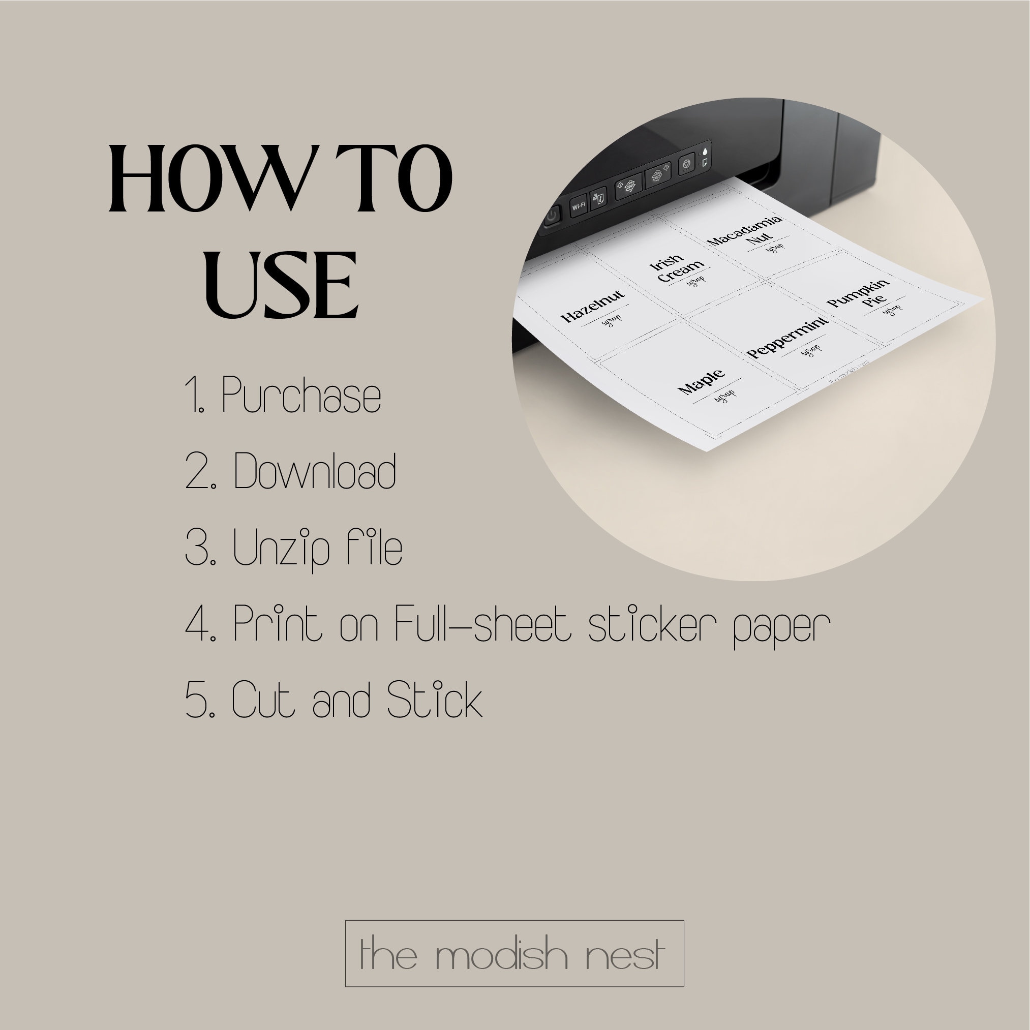 Printable Coffee Syrup Label Set of 45 | Coffee Bar Labels Download ...