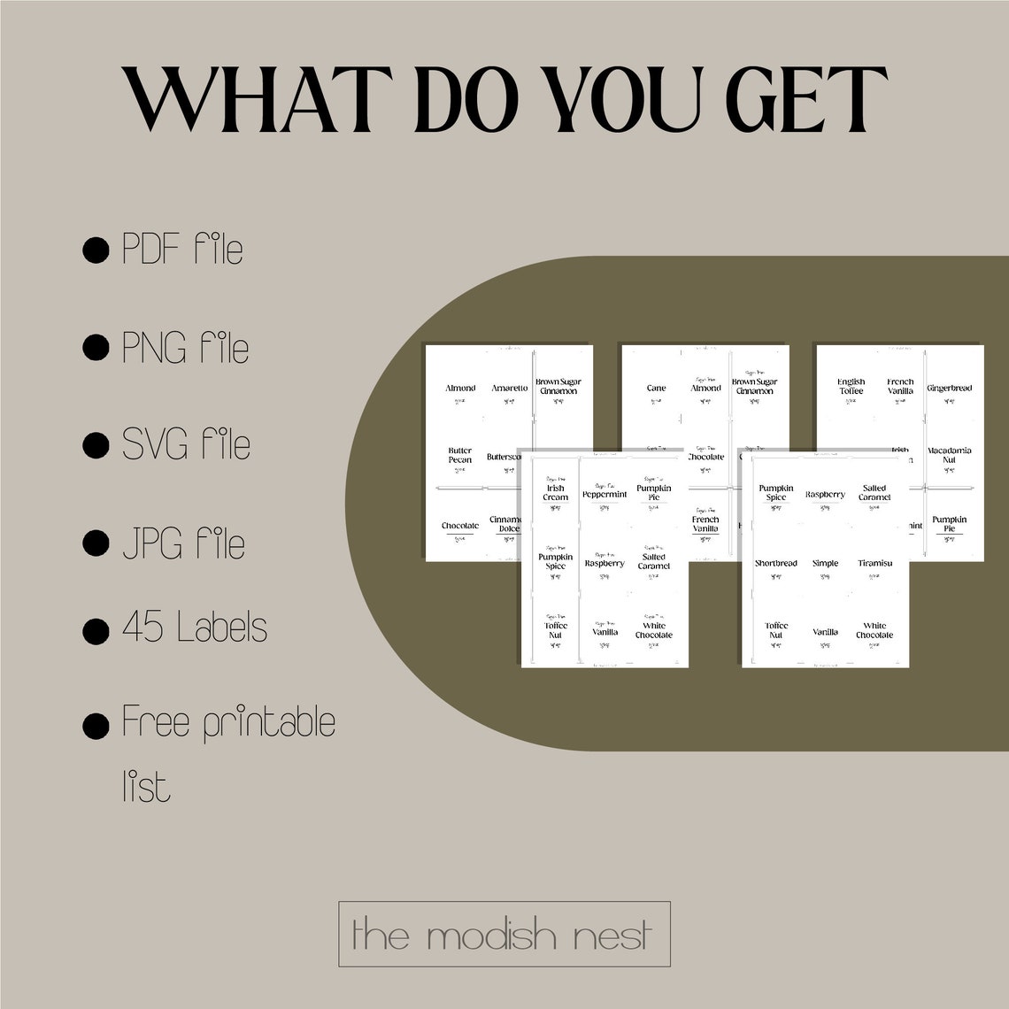 Printable Coffee Syrup Label Set of 45 | Coffee Bar Labels Download ...