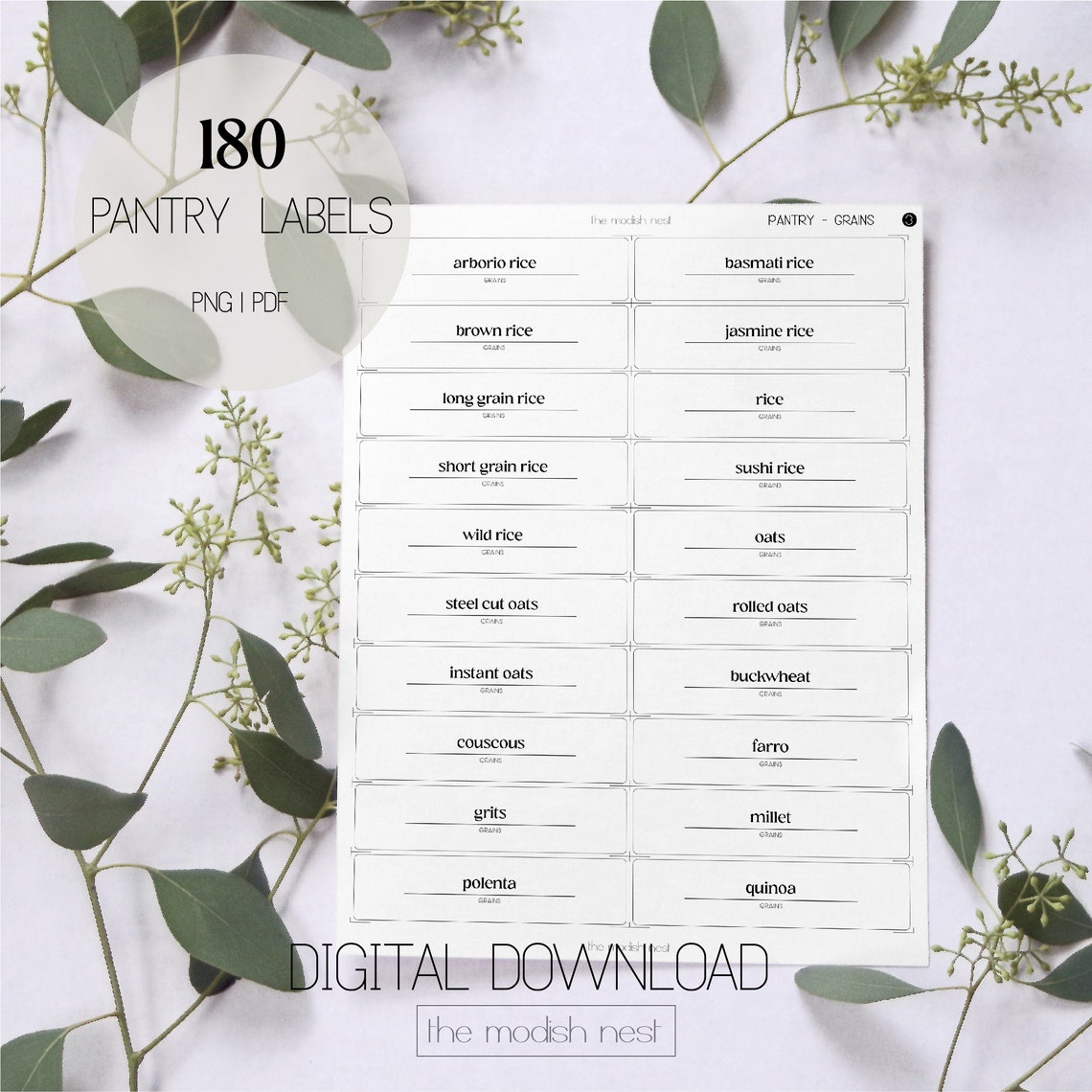 Complete Pantry Kitchen Labels Set of 180 Labels Organizing - Etsy