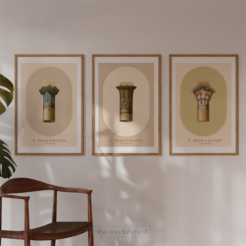 3 Piece Wall Art Printable of Ancient Egypt Art | Matching Poster Set ...