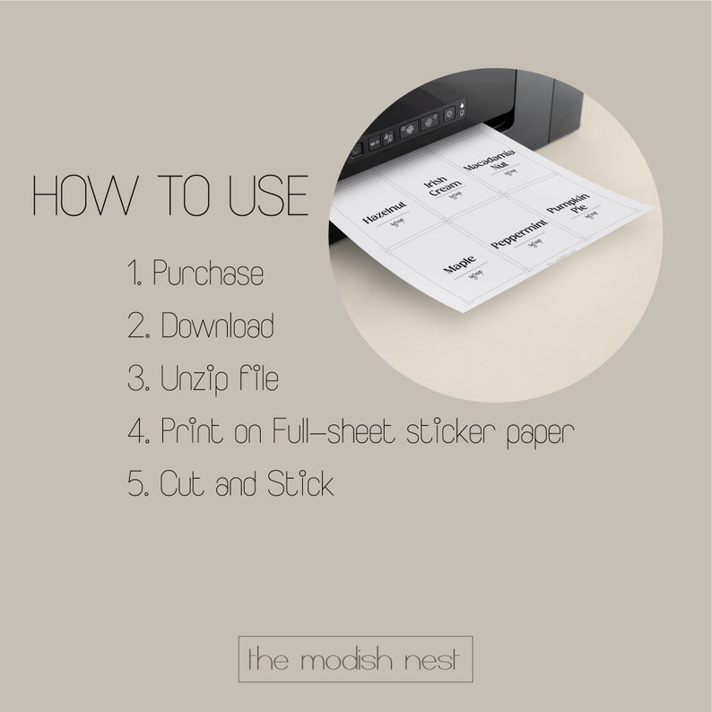 Printable Coffee Syrup Label Set of 45 Coffee Bar Labels - Etsy