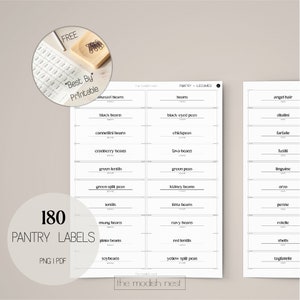 Complete Pantry Kitchen Labels Set of 180 Labels Organizing - Etsy