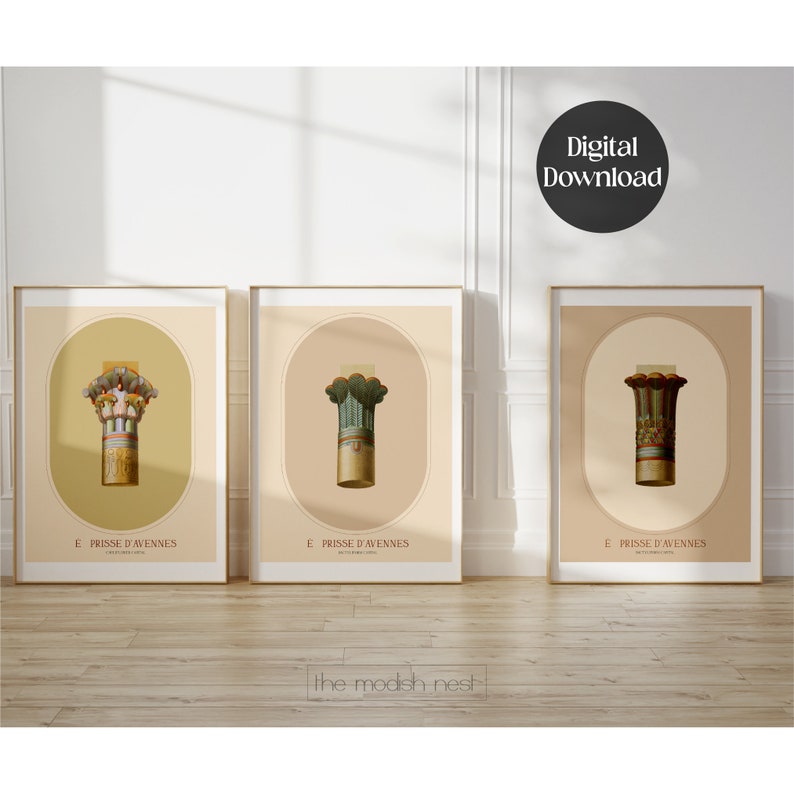 3 Piece Wall Art Printable of Ancient Egypt Art | Matching Poster Set ...