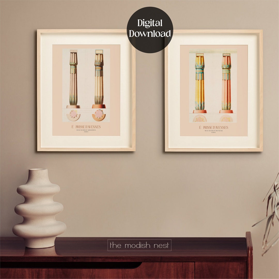Egypt Poster Set of Two Printable Wall Art Archeology Print of Ancient ...