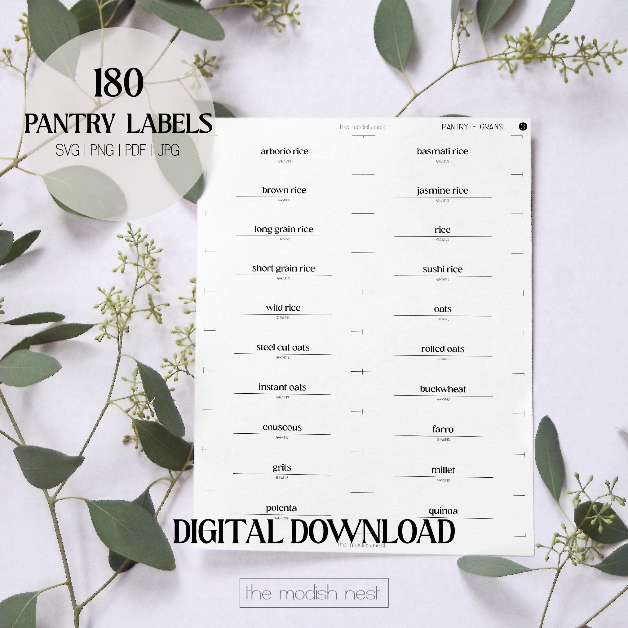 Complete Pantry Kitchen Labels Set of 180 Labels | Organizing Labels ...