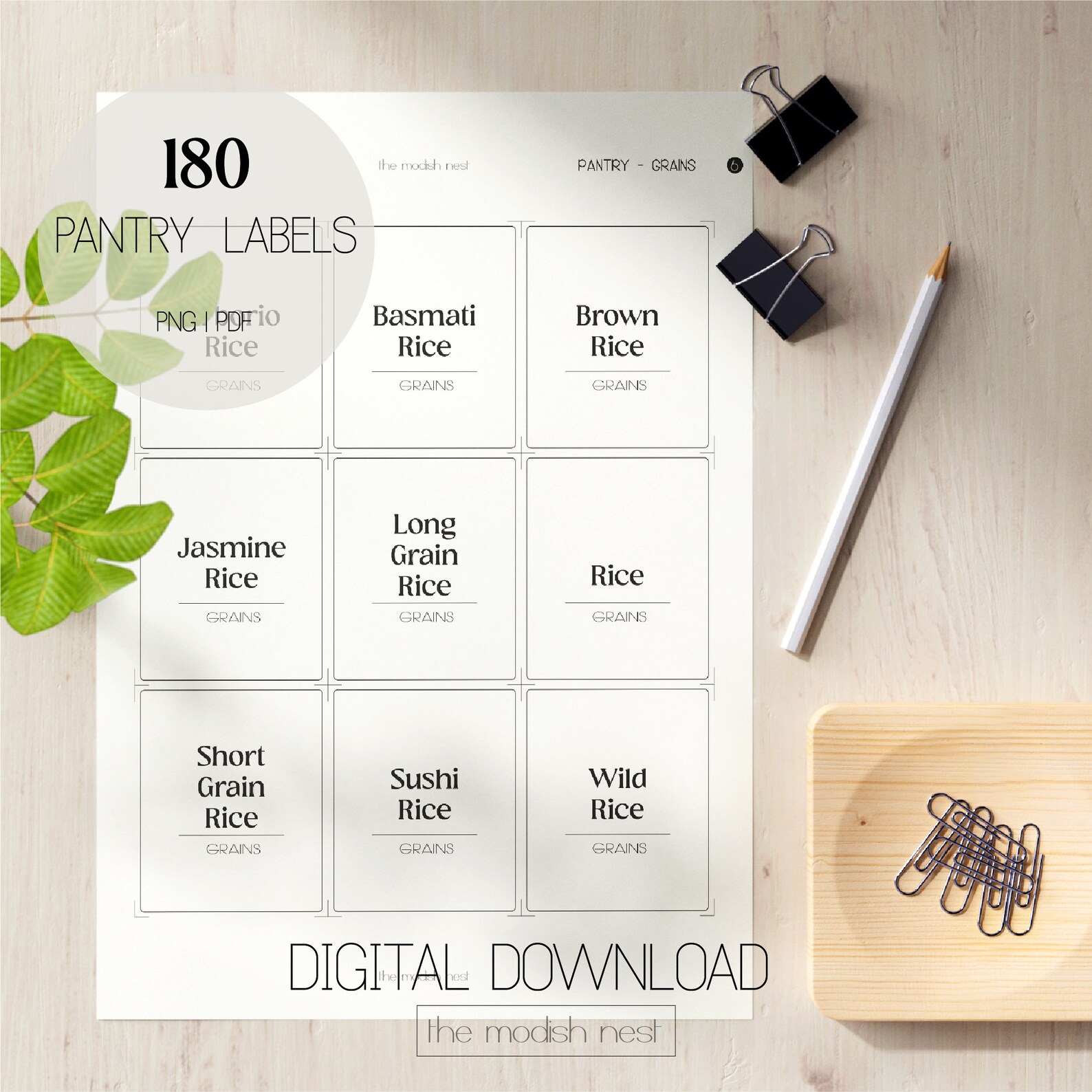 Printable Pantry Label Set of 180 Organization Labels for - Etsy