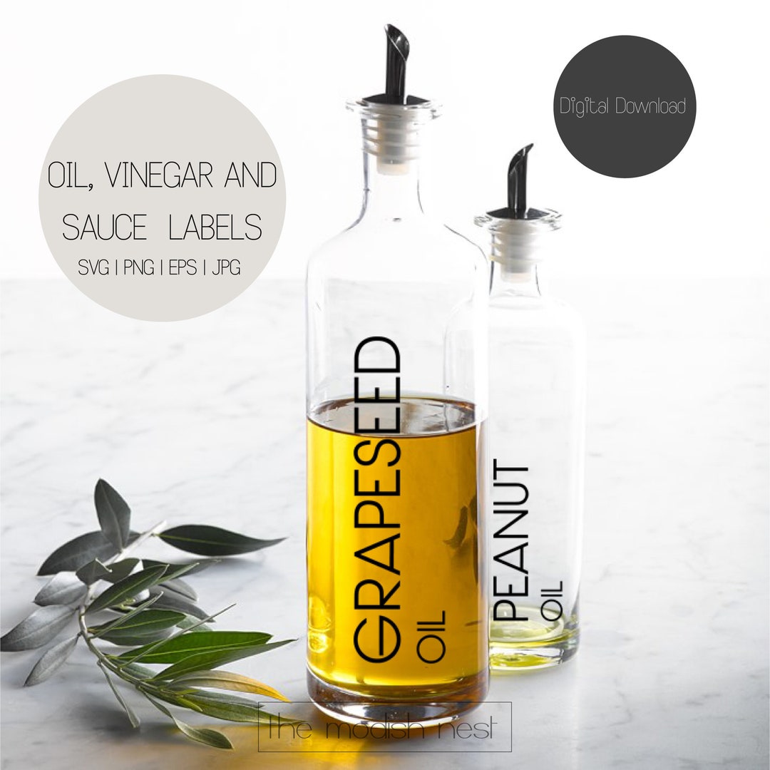 Oil Labels SVG | Digital Download Kitchen Labels for Pantry ...