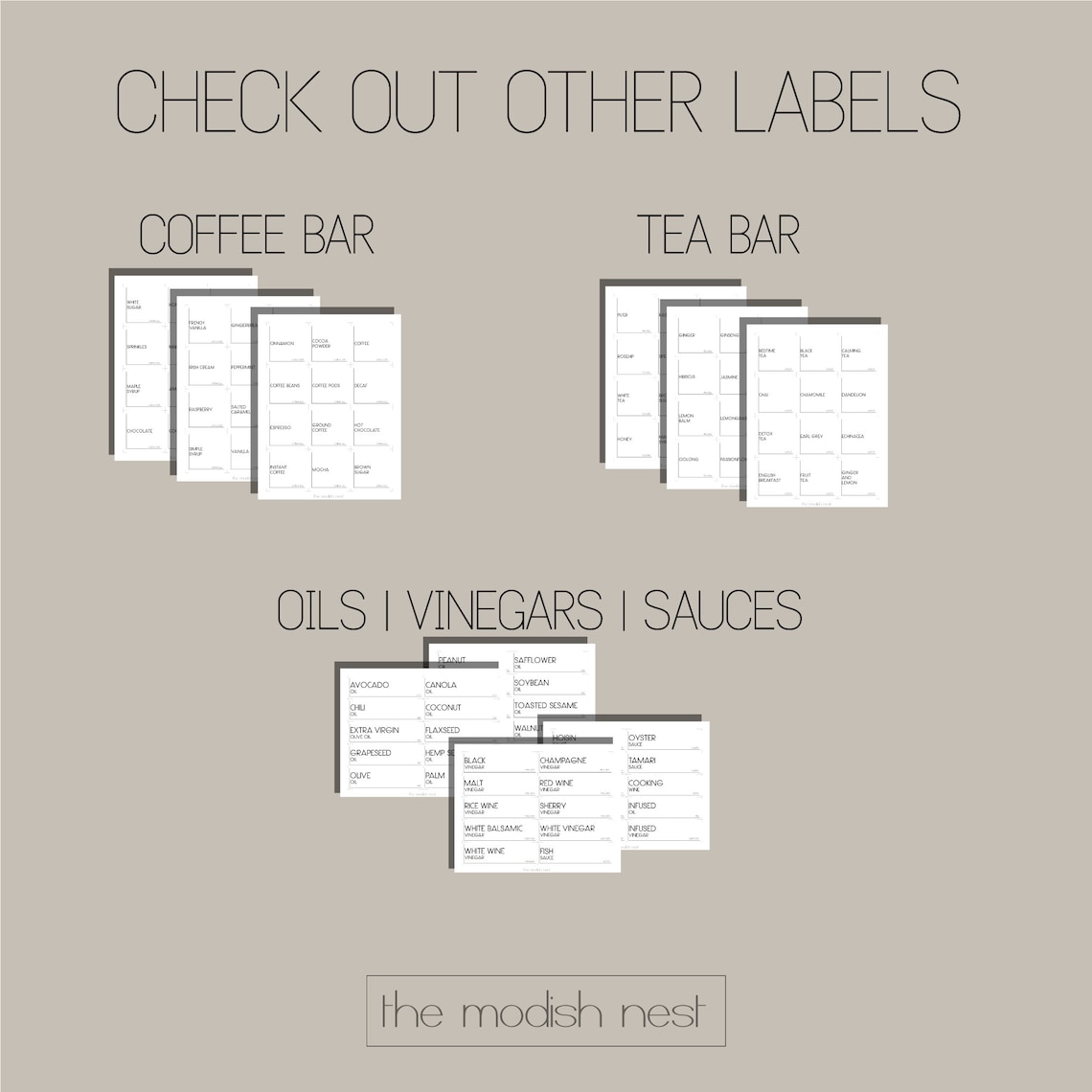 Printable Coffee Syrup Label Set of 45 | Coffee Bar Labels Download ...