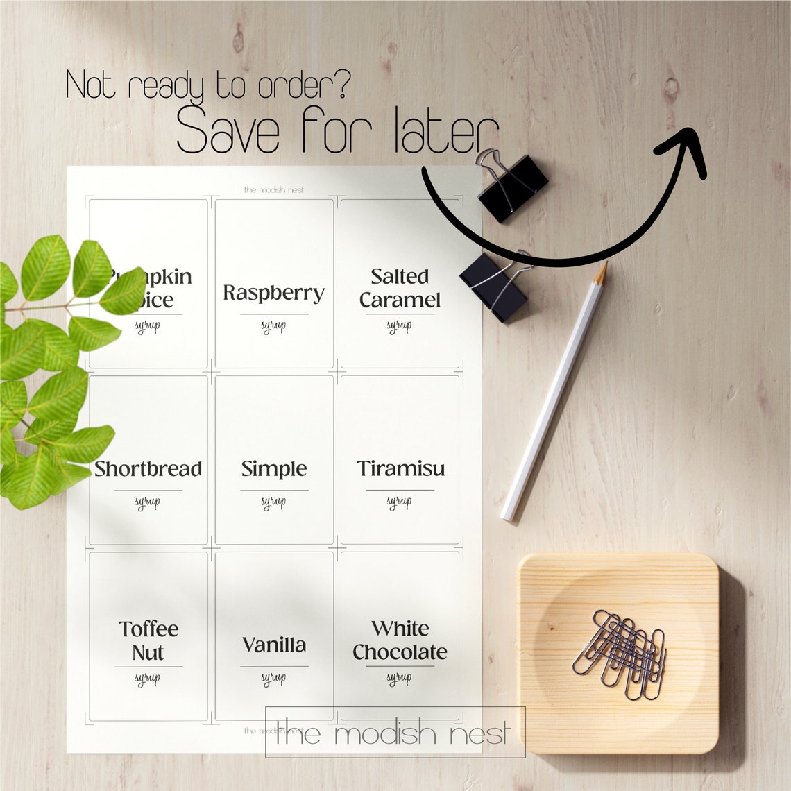 Printable Coffee Syrup Label Set of 45 | Coffee Bar Labels Download ...