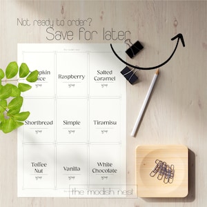 Printable Coffee Syrup Label Set of 45 | Coffee Bar Labels Download ...