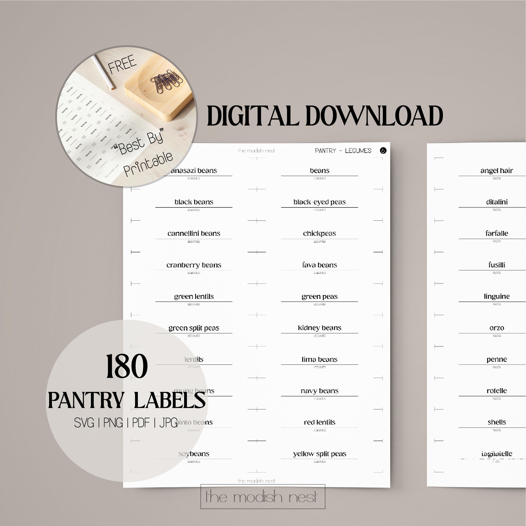 Complete Pantry Kitchen Labels Set of 180 Labels | Organizing Labels ...