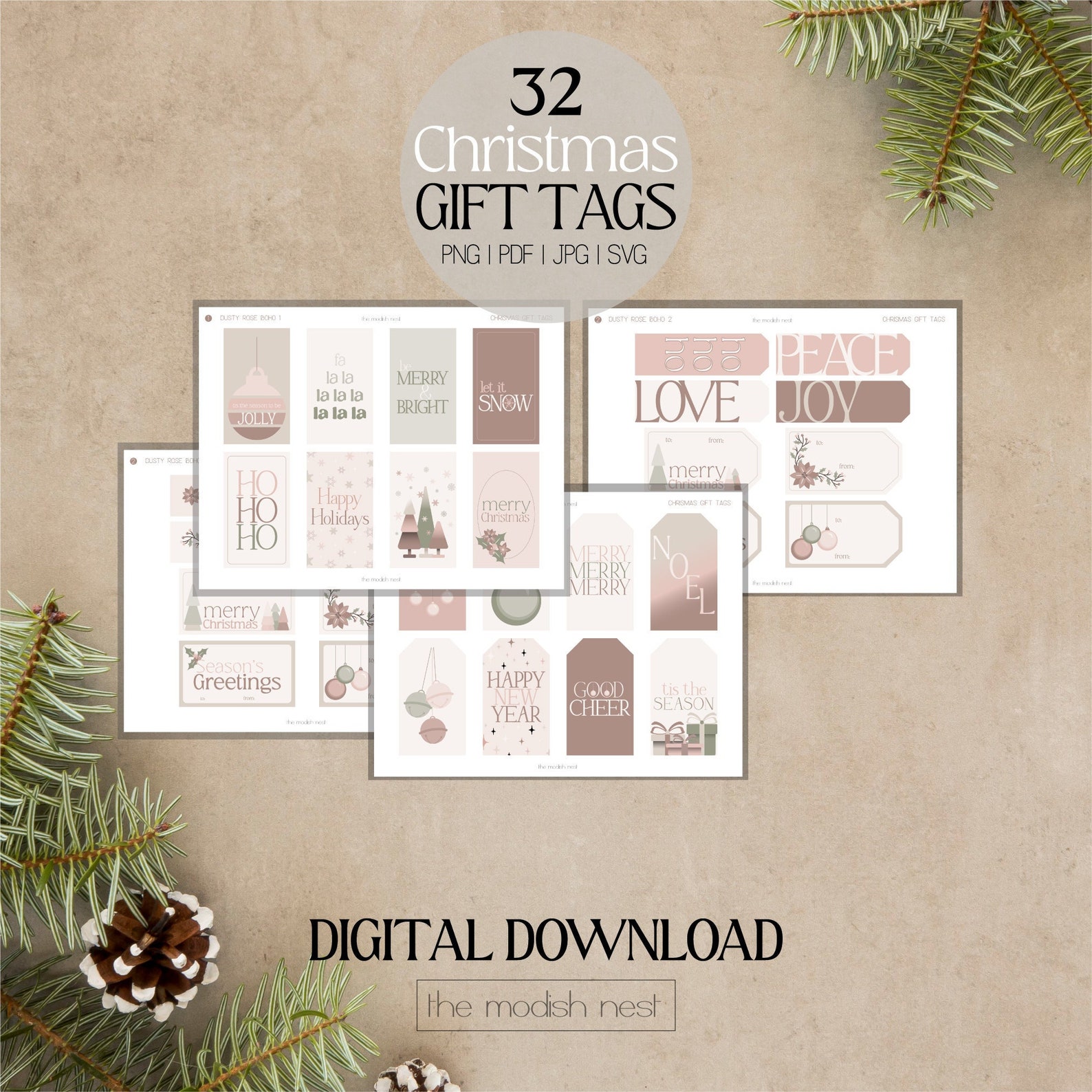 Christmas Gift Tags Bundle Set of 32 Holiday Gift Tags - Etsy