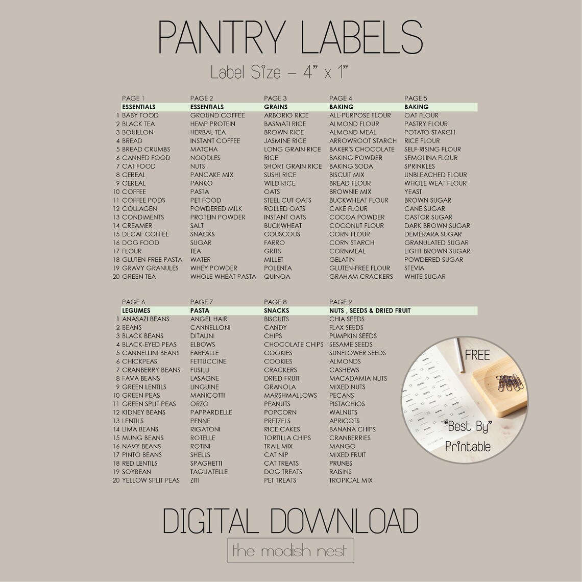Complete Pantry Kitchen Labels Set of 180 Labels | Organizing Labels for Pantry Organization ...