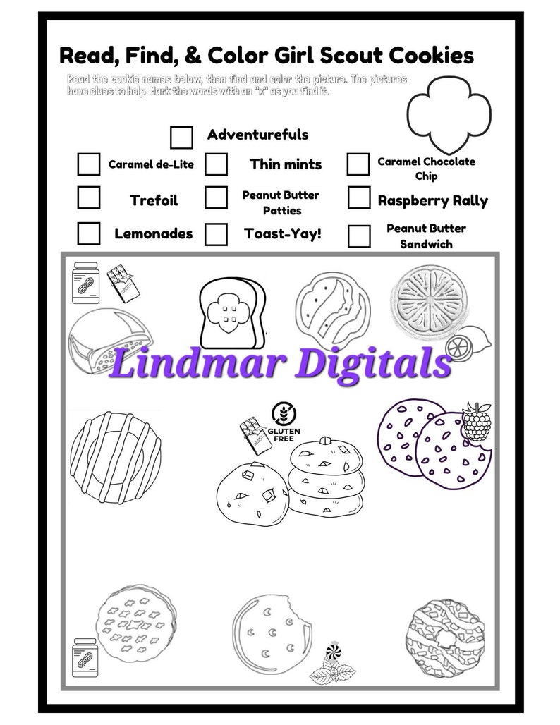 Girl Scout Cookie Fun Worksheets- ABC Bakers 2023 W/raspberry Rally - Etsy
