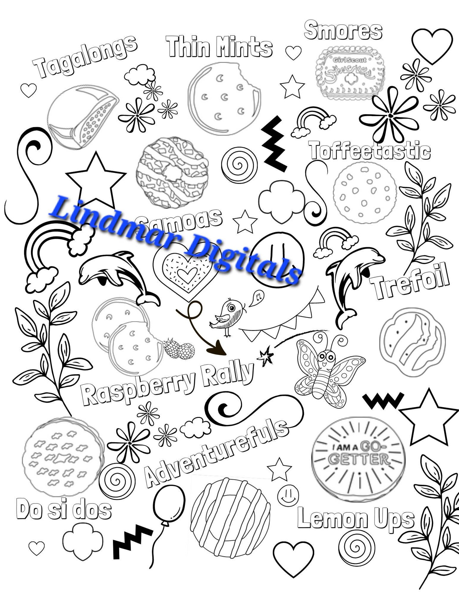 Girl Scout Cookie Fun Worksheets. 2023 With Raspberry Rally. Little ...