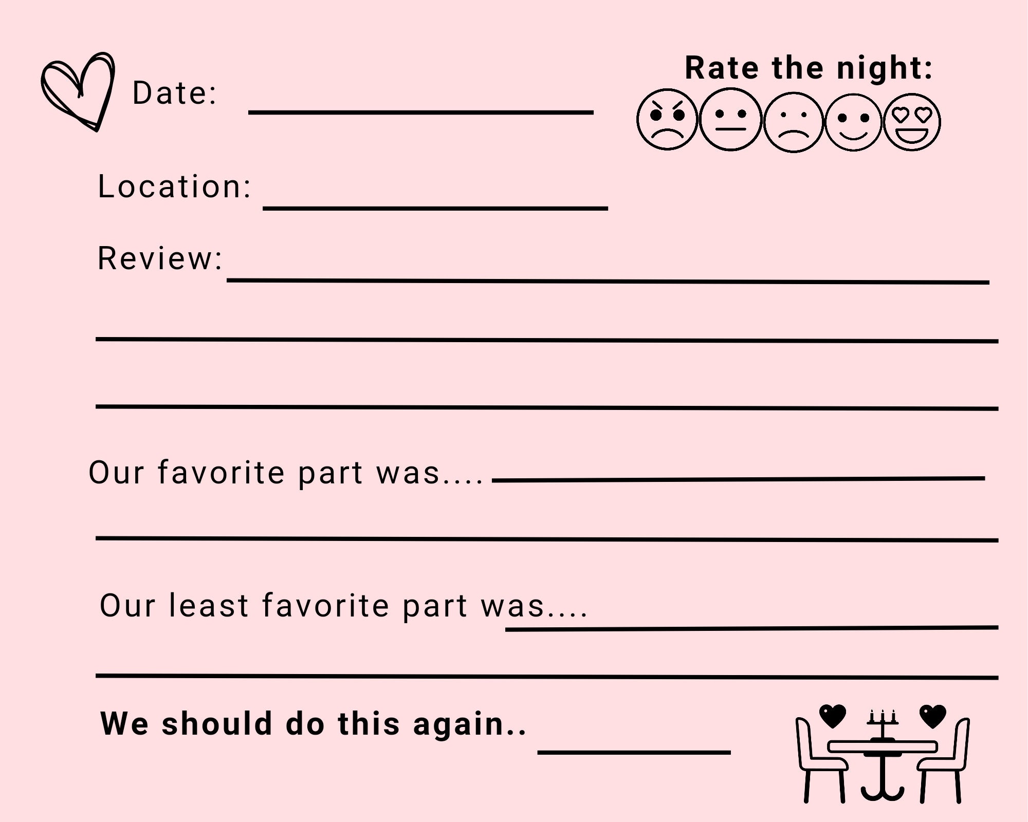 Date Night Journal. Scrapbook for Couples. Memories. Printable ...