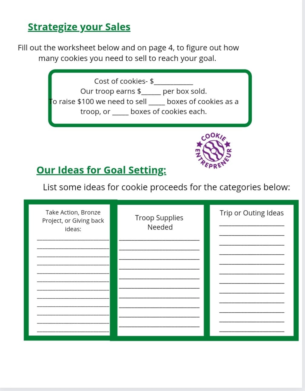 Girl Scout Juniors Cookie Meeting/ Badge Requirements Complete Workbook ...