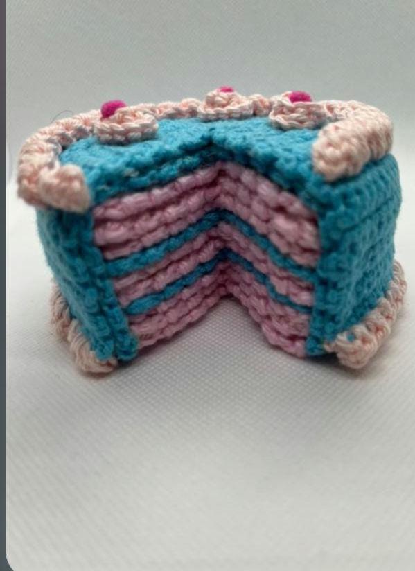 Beautiful Crochet Blue Raspberry Cake * Lovely Decor , Pin Cushion , or ...