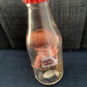 Vintage Cute Cola Kids Doll Sealed in Plastic Pop Bottle With Red Lid ...