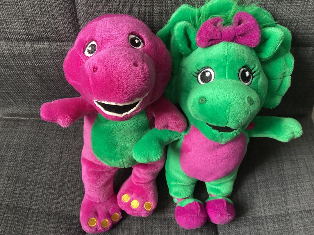 Retired Re Issue Classic Barney and Baby Bop 9 Inch Stuffed Plush Toys ...