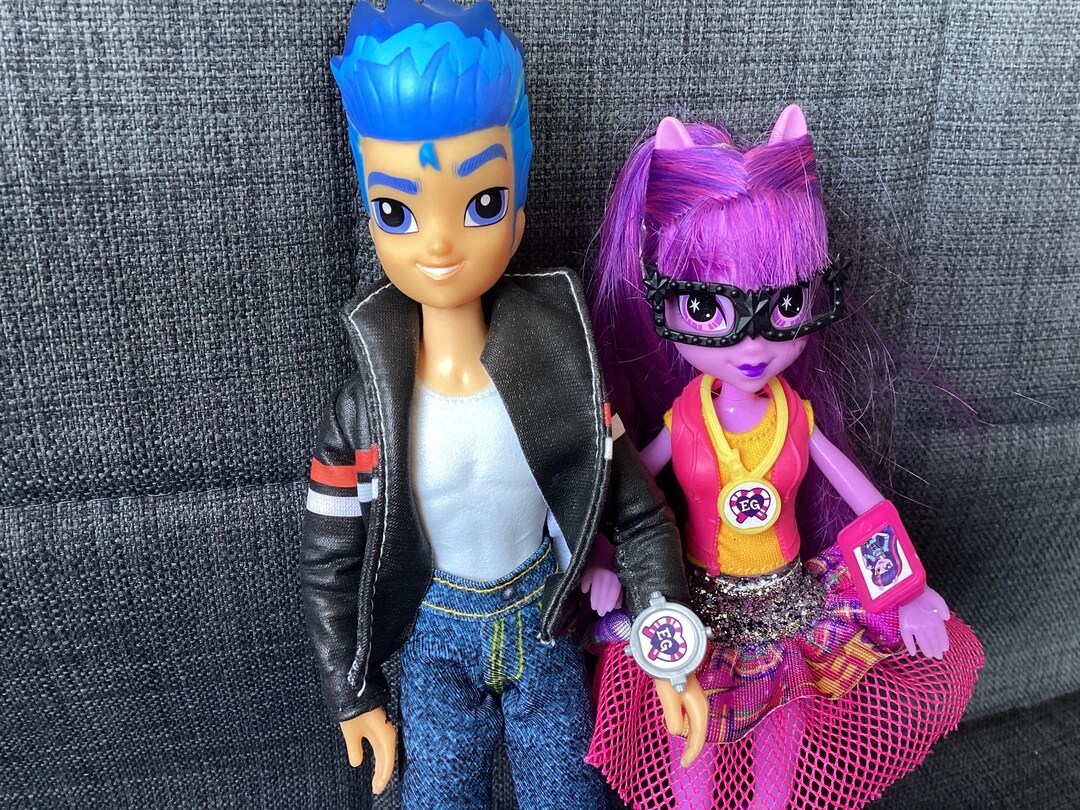 Retireed My Little Pony MLP Posable Pair of Dolls Flash Sentry and ...