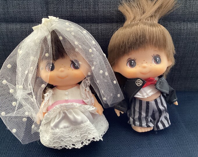 Vintage Sekiguchi Japan Kewpie Style Rubber Bride and Groom Dolls ...
