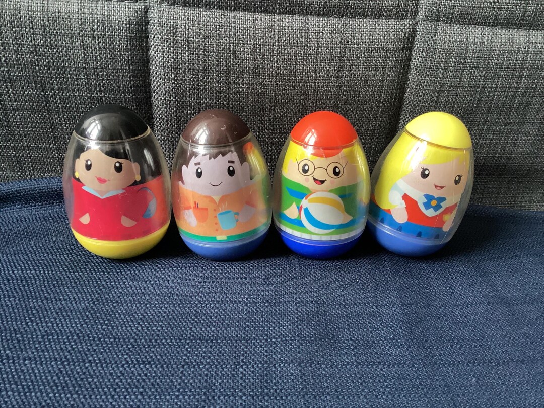Retired Adorable Playskool Weebles Family of Four, Mom, Dad, Boy and ...